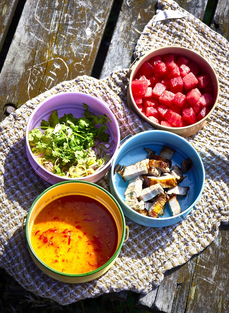 Salat av vannmelon på thailandsk vis